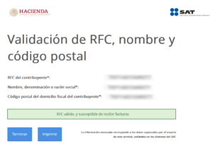 Validar RFC, nombre y código postal en el SAT - MiSolucionAqui